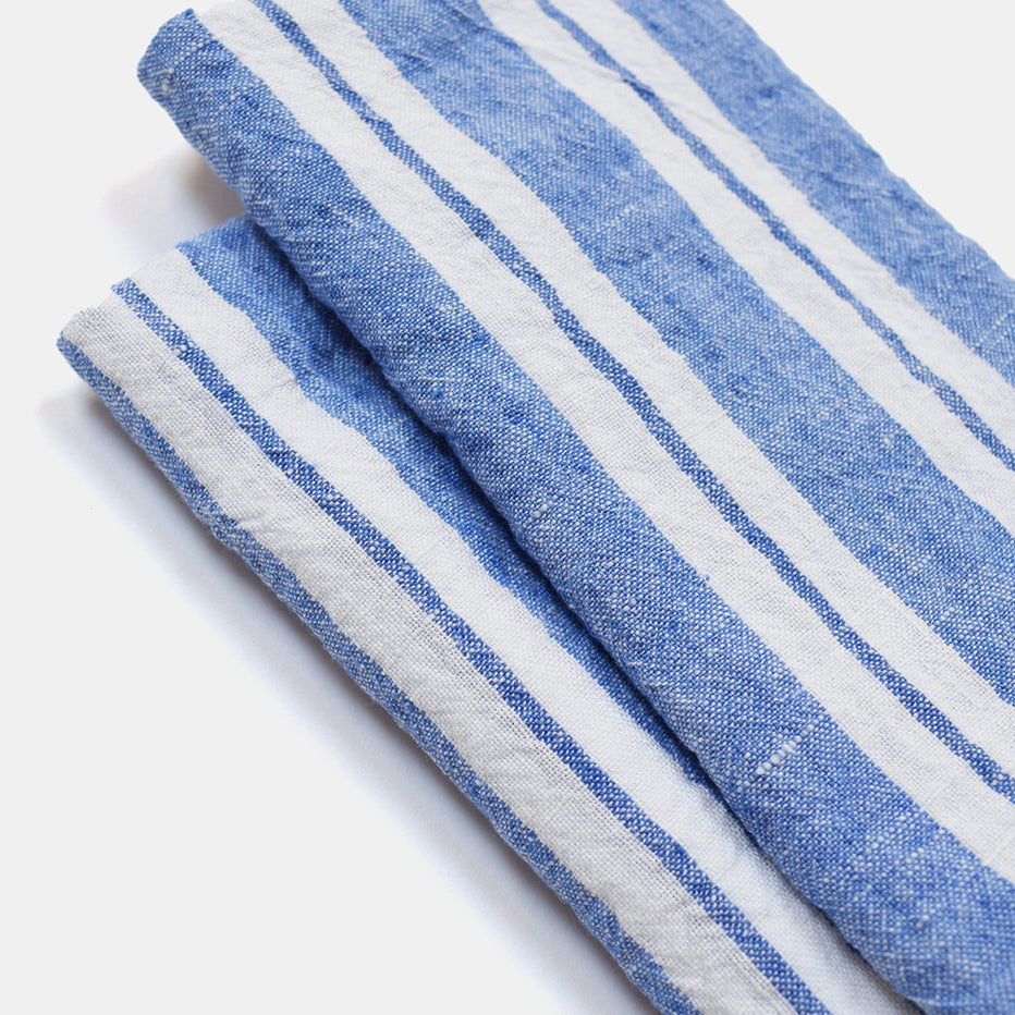 Large Blue Stripes Linen Napkin - Collyer's Mansion