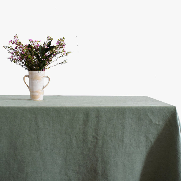 Jade French Linen Tablecloth by Linge Particulier – Collyer's Mansion