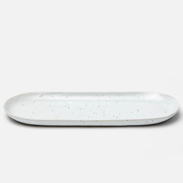 white oblong plates